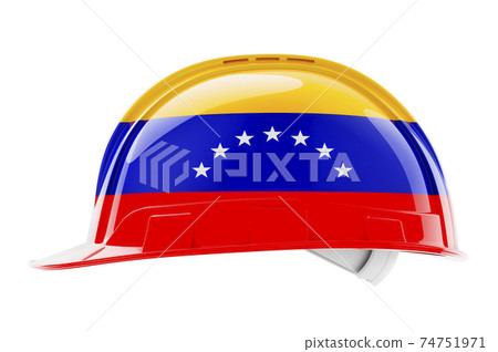 Hard hat with Venezuelan flag, 3D rendering - Stock Illustration ...
