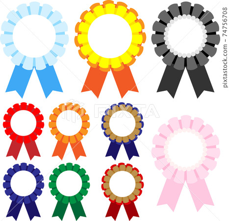Illustration of rosette (decoration) - Stock Illustration [74756708 ...