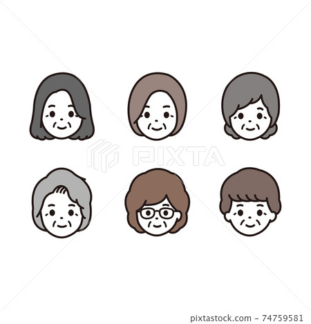 Senior female icon illustration - Stock Illustration [74759581] - PIXTA