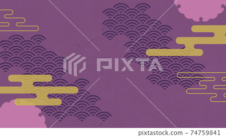 Purple Japanese pattern background frame... - Stock Illustration ...