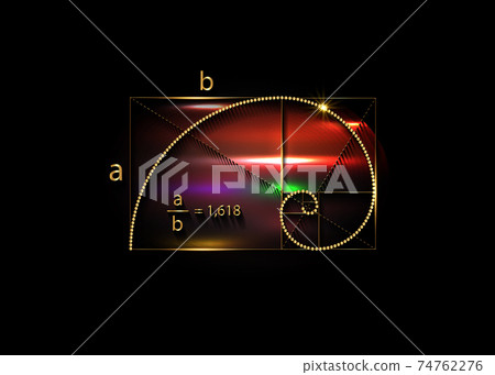 Golden ratio. Fibonacci Sequence number, golden...-插圖素材 [74762276 ...