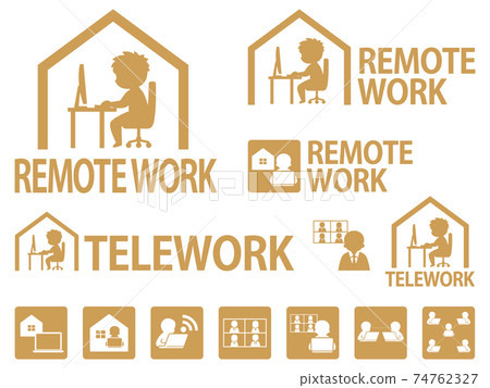 Remote work telework telework work icon - Stock Illustration [74762327 ...