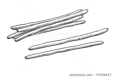 Ink sketch of bread sticks. - Stock Illustration [74769437] - PIXTA