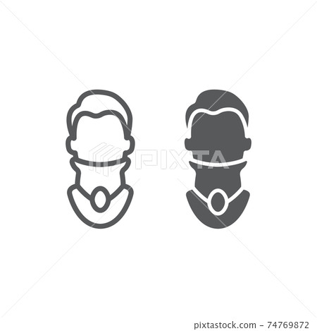Cervical collar line and glyph icon, orthopedic... - Stock Illustration ...