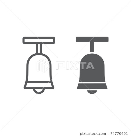 Standing bell line and glyph icon, easter and... - Stock Illustration ...