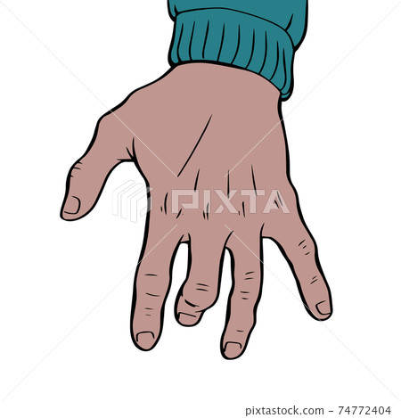 Terrible hand with fingers on a white background. - Stock Illustration ...