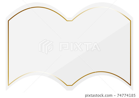 Open book frame white & gold - Stock Illustration [74774185] - PIXTA