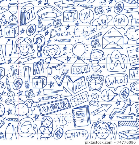 English language. Flat design, vector pattern. - Stock Illustration ...