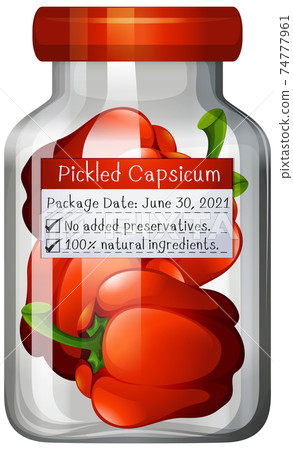Capsicum preserve in glass jar - Stock Illustration [74777961] - PIXTA