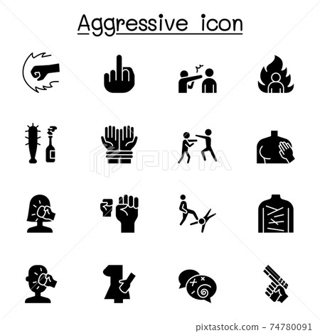 Set of Violence Related Vector Icons. Contains... - Stock Illustration ...