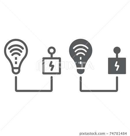 Intelligent energy control line and glyph icon,... - Stock Illustration [74781484] - PIXTA