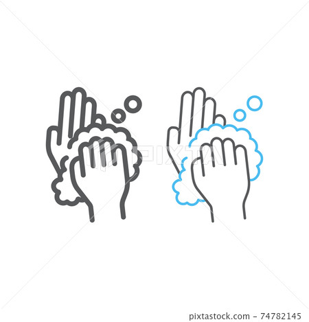 Rub hands palm to palm line and color line...-插圖素材 [74782145] - PIXTA圖庫