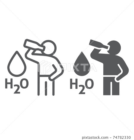 Stay hydrated line and glyph icon, healthy and... - Stock Illustration ...