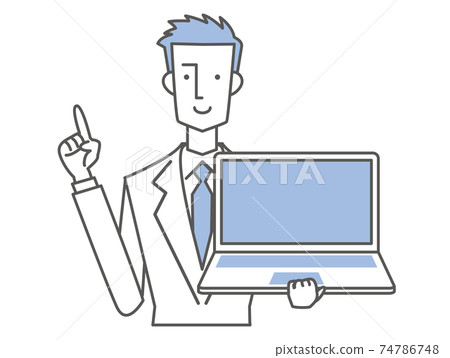 Business male personal computer explanation - Stock Illustration ...