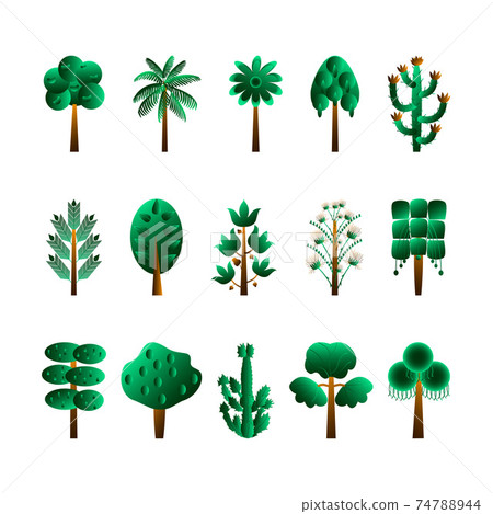Tree Object Set - Stock Illustration [74788944] - PIXTA