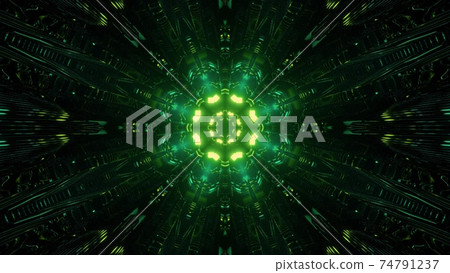 3D illustration of rays of green light as... - Stock Illustration ...