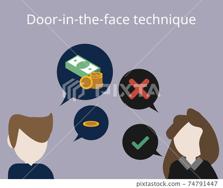 Door-in-the-face technique in social psychology - Stock Illustration ...