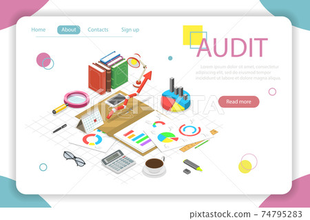 Financial audit flat isometric vector concept... - Stock Illustration ...