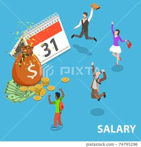 Salary day flat isometric vector concept... - Stock Illustration ...