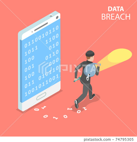 Data breach flat isometric vector concept. - Stock Illustration ...
