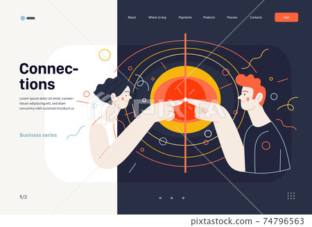 Business topics - connections, web template - Stock Illustration ...
