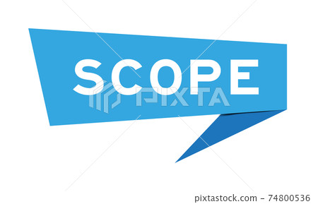 Paper speech banner with word scope in blue... - Stock Illustration ...