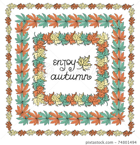 AUTUMN WREATH Fall Season Weather Cartoon... - Stock Illustration ...