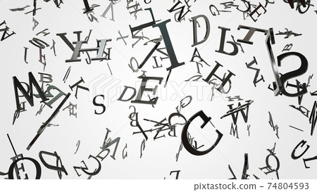 Flying alphabet, letters. 3D rendering - Stock Illustration [74804593 ...
