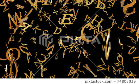 Gold letter texture. 3D rendering - Stock Illustration [74805039] - PIXTA
