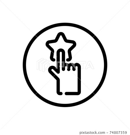 Hand selecting favorite. Rating concept. Finger... - Stock Illustration ...