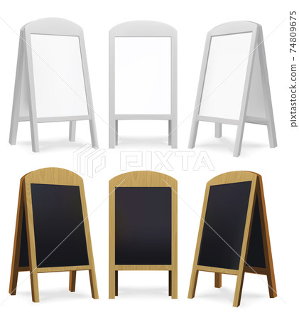 Realistic Detailed 3d Stands Sidewalk Signs... - Stock Illustration ...