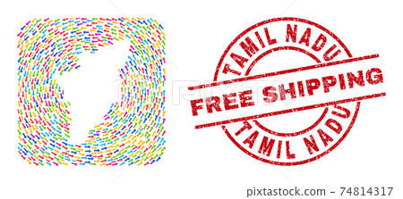 Free Shipping Watermark Stamp Seal and Tamil... - Stock Illustration ...