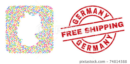 Free Shipping Watermark Seal and Germany Map... - Stock Illustration ...