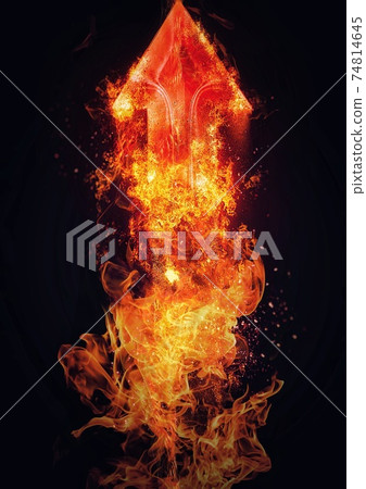 Exploding flame arrow - Stock Illustration [74814645] - PIXTA