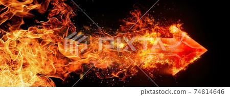 Exploding flame arrow - Stock Illustration [74814646] - PIXTA