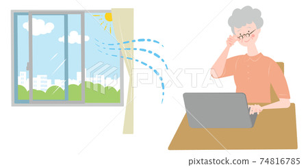 Open windows and elderly women - Stock Illustration [74816785] - PIXTA