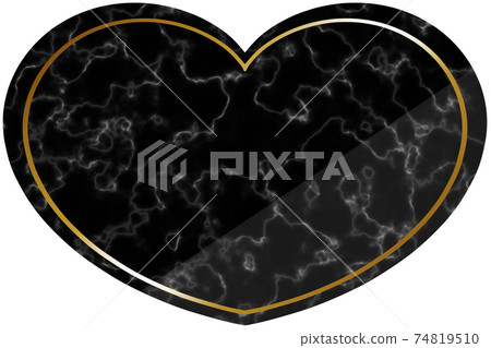 Heart-shaped frame black & gold marble... - Stock Illustration ...