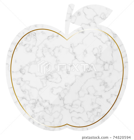 Apple frame white & gold marble - Stock Illustration [74820594] - PIXTA