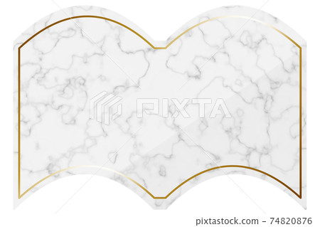 Open book frame white & gold marble - Stock Illustration [74820876] - PIXTA