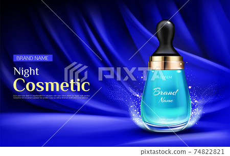 Night cosmetics beauty cream bottle with... - Stock Illustration ...