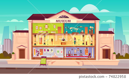 Natural history museum building cartoon vector - Stock Illustration ...