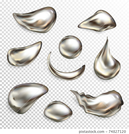 Metal silver drops realistic vector illustration - Stock Illustration ...