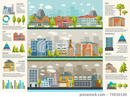 Urbanity Infographics Template - Stock Illustration [74830180] - PIXTA