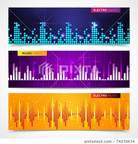 Audio Equalizer Banners Set - Stock Illustration [74830634] - PIXTA