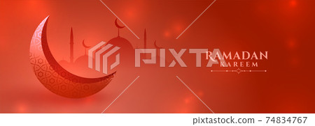 red ramadan kareem season festival banner design - Stock Illustration ...