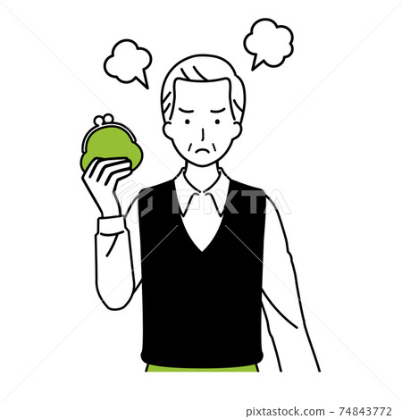 Senior upper body lacking money - Stock Illustration [74843772] - PIXTA