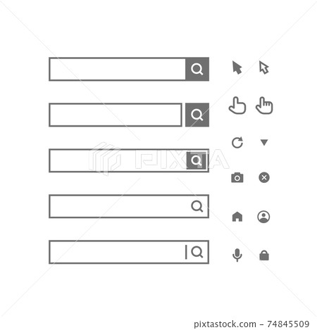 Materials for various search bars and search icons - Stock Illustration ...