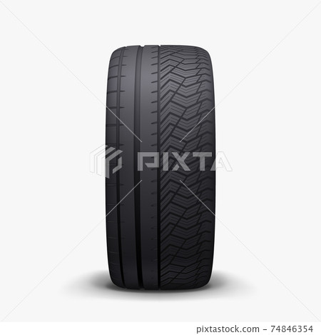 merged seasons front view realistic car tire - Stock Illustration ...
