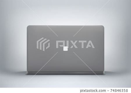 gray color modern laptop back front view-插圖素材 [74846358] - PIXTA圖庫