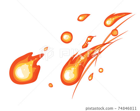 Fire attribute effect Wind _ Falling sparks _... - Stock Illustration ...